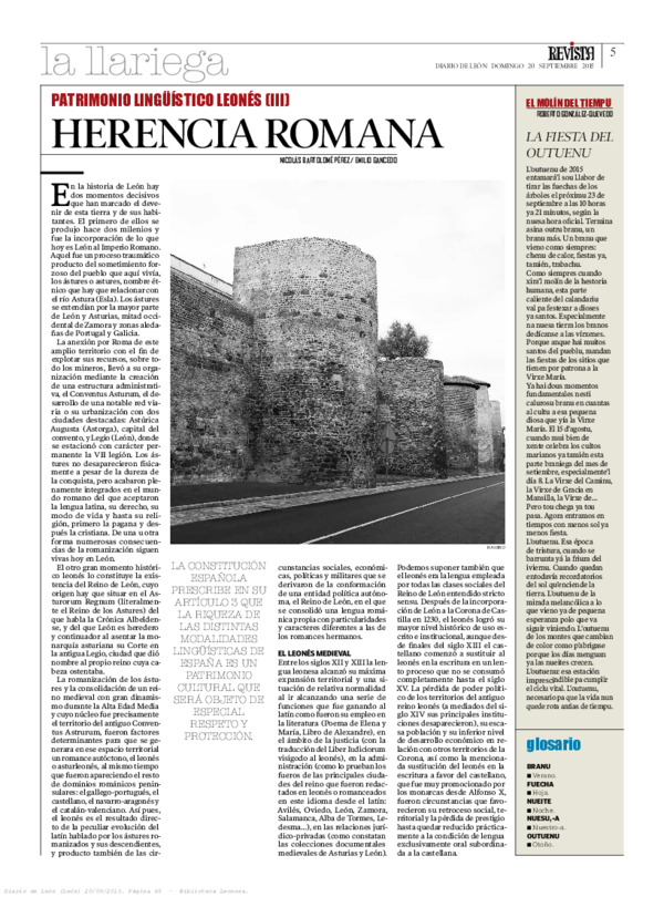 (PDF) Patrimonio lingüístico leonés (III). Herencia romana