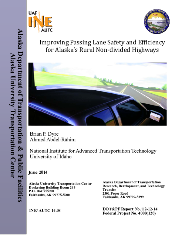 (PDF) Improving Passing Lane Safety and Efficiency for Alaska's Rural ...