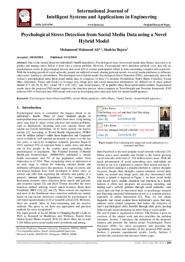 (PDF) Psychological Stress Detection from Social Media Data using a Novel Hybrid Model