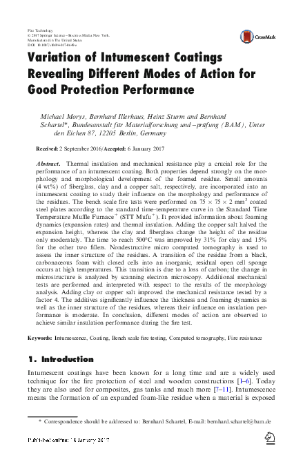 (PDF) Variation of Intumescent Coatings Revealing Different Modes of ...
