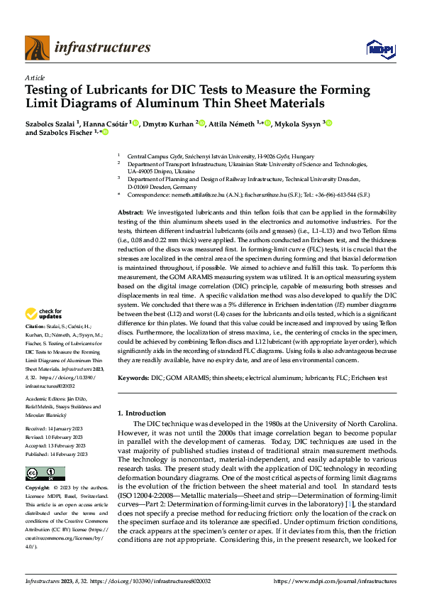 (PDF) Testing of Lubricants for DIC Tests to Measure the Forming Limit ...