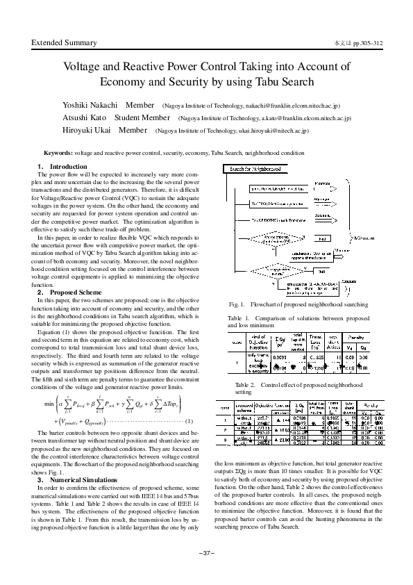 (PDF) Voltage and Reactive Power Control Taking into Account of Economy and Security by using ...