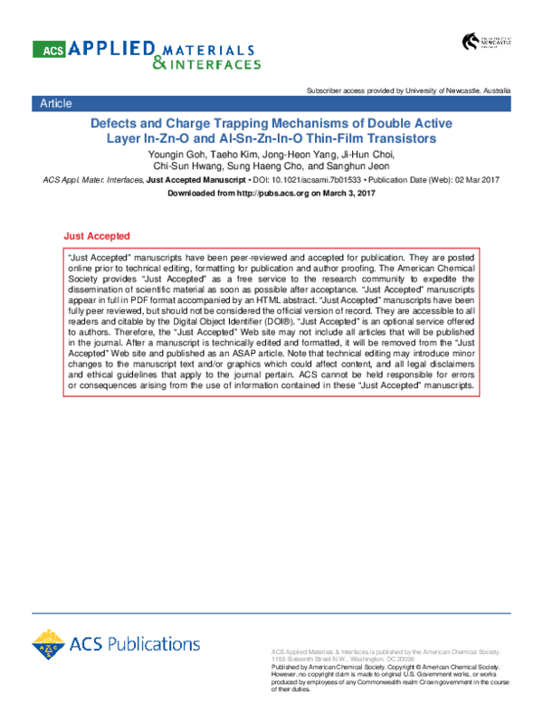 (PDF) Defects and Charge-Trapping Mechanisms of Double-Active-Layer In ...