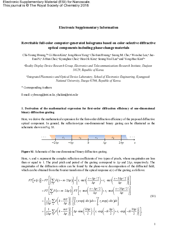 (PDF) Rewritable full-color computer-generated holograms based on color ...