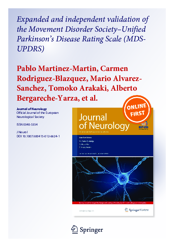 (PDF) Expanded and independent validation of the Movement Disorder ...