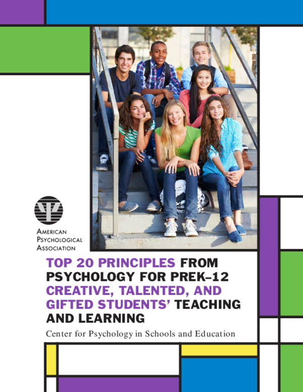 (PDF) Top 20 Principles From Psychology for PreK-12 Creative, Talented ...