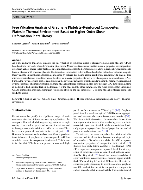 (PDF) Free Vibration Analysis of Graphene Platelets–Reinforced ...