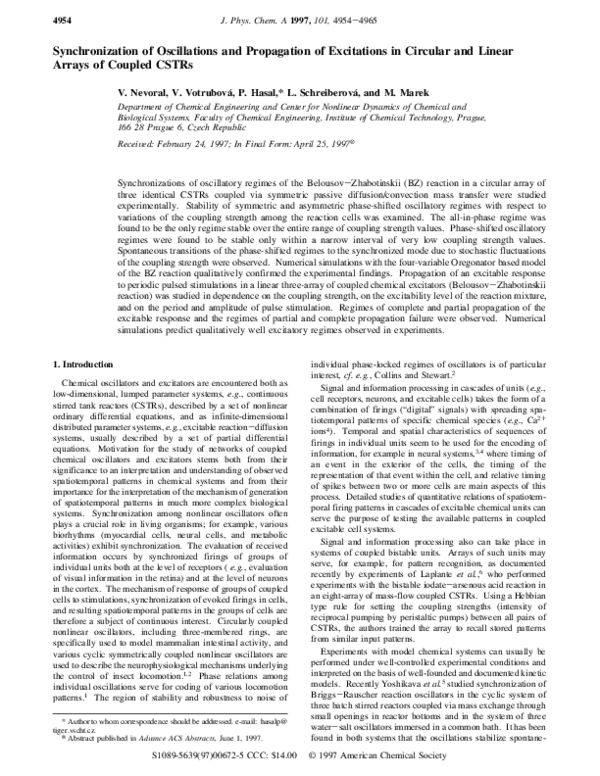 (PDF) Synchronization of Oscillations and Propagation of Excitations in Circular and Linear ...