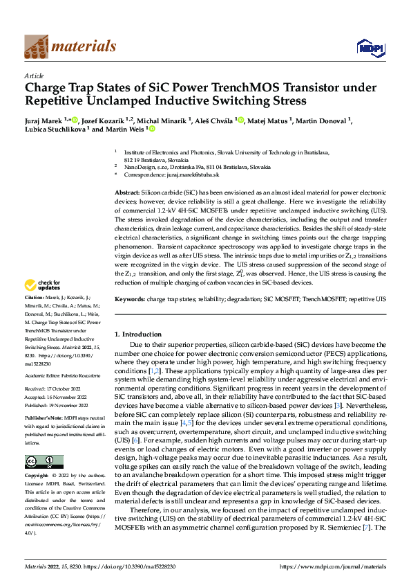 (PDF) Charge Trap States of SiC Power TrenchMOS Transistor under ...
