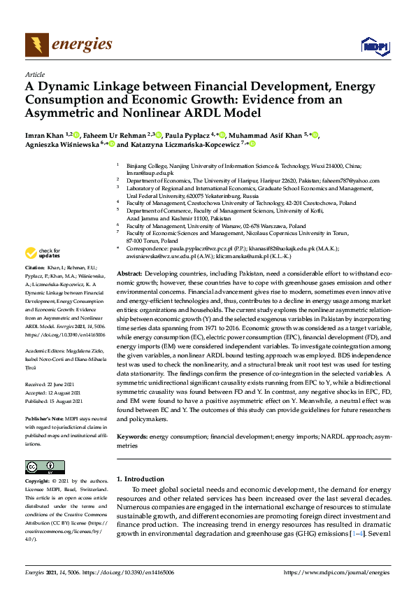 (PDF) A Dynamic Linkage between Financial Development, Energy Consumption and Economic Growth ...