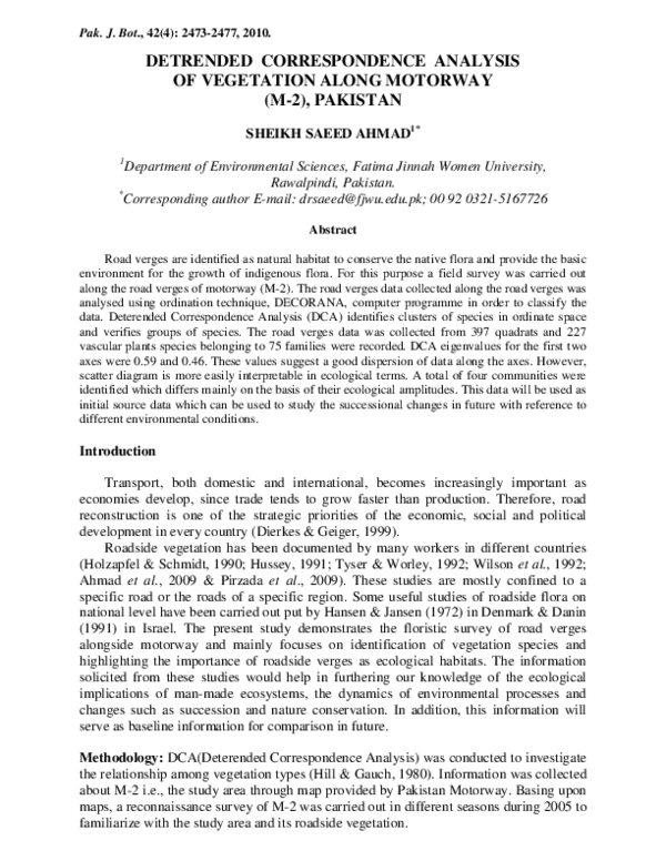 (PDF) Multivariate classification and data analysis of vegetation along ...