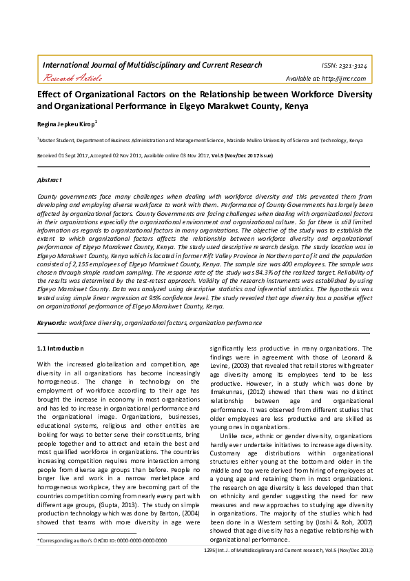 (PDF) Effect of Organizational Factors on the Relationship between ...