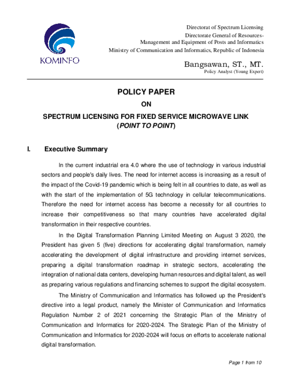 (PDF) Policy Paper PM Kominfo 2 2019