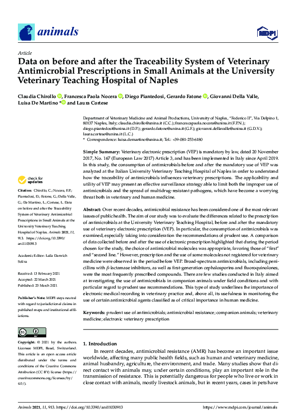 (PDF) Data on before and after the Traceability System of Veterinary ...