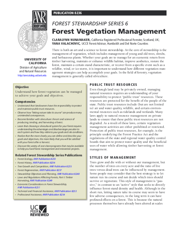 (PDF) Forest Vegetation Management