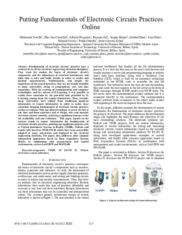 (PDF) Putting fundamentals of electronic circuits practices online