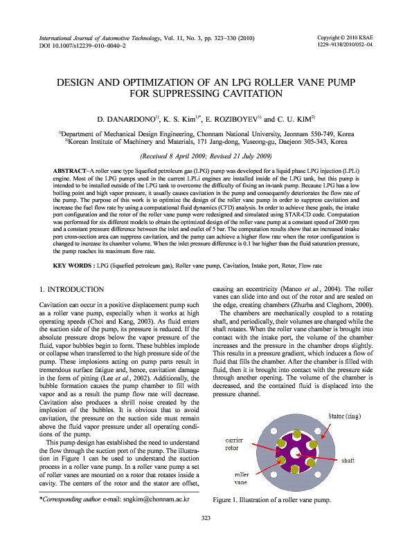 (PDF) Design and optimization of an LPG roller vane pump for ...
