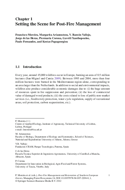 (PDF) Setting the Scene for Post-Fire Management
