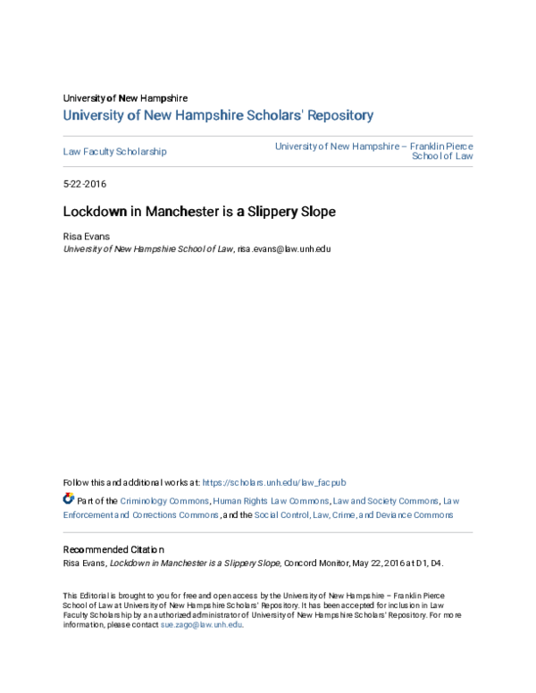 (PDF) Lockdown in Manchester is a Slippery Slope
