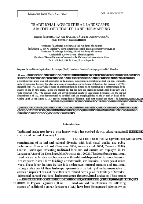 (PDF) Traditional agricultural landscapes – a model of detailed land ...