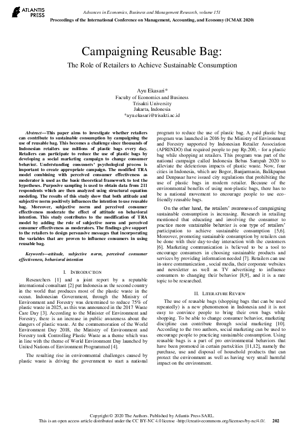 (PDF) Campaigning Reusable Bag: The Role of Retailers to Achieve ...