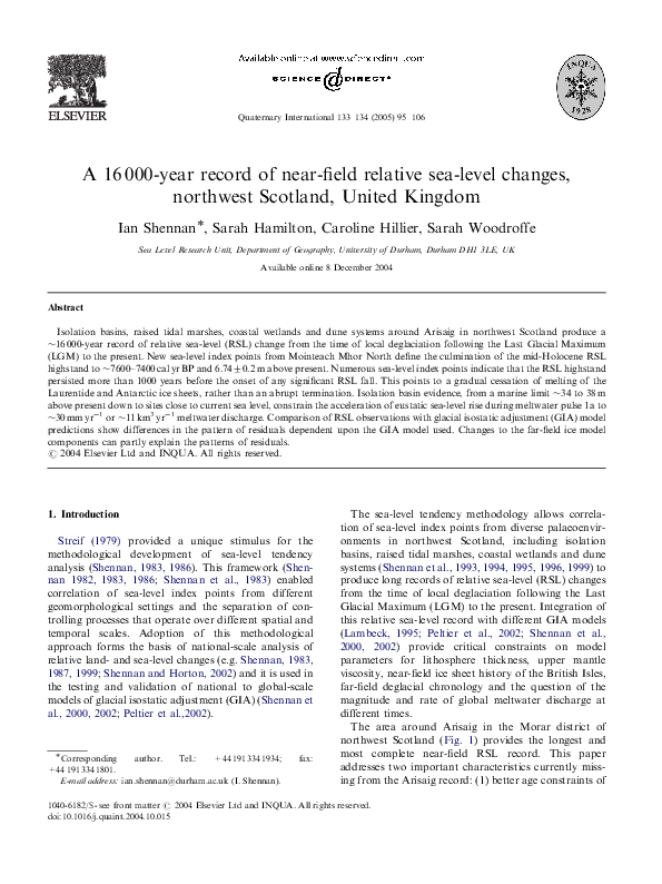 (PDF) A 16000-year record of near-field relative sea-level changes ...