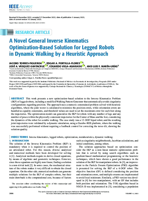 (PDF) A Novel General Inverse Kinematics Optimization-Based Solution ...