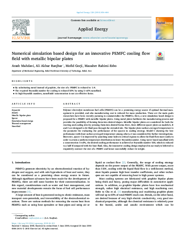 (PDF) Numerical simulation based design for an innovative PEMFC cooling ...