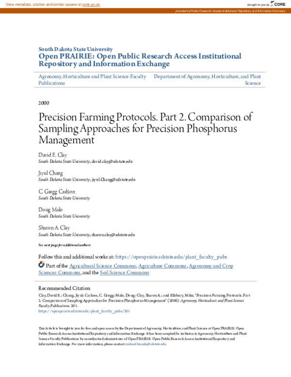 (PDF) Precision farming protocols. part 2. comparison of sampling ...