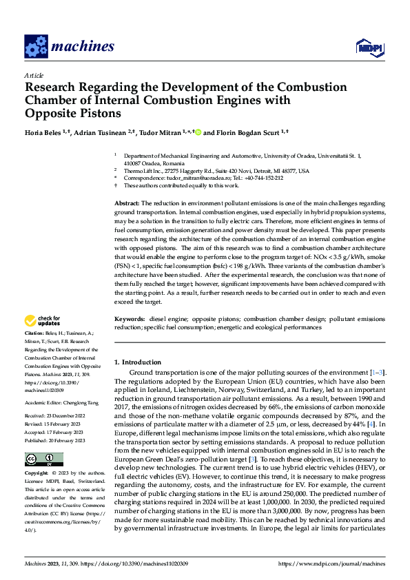 (PDF) Research Regarding the Development of the Combustion Chamber of ...