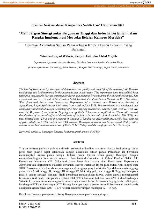 (PDF) Optimasi Akumulasi Satuan Panas sebagai Kriteria Panen Terukur ...