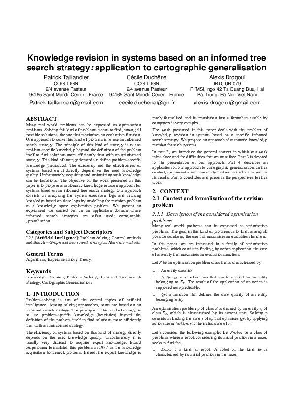 (PDF) Knowledge revision in systems based on an informed tree search ...