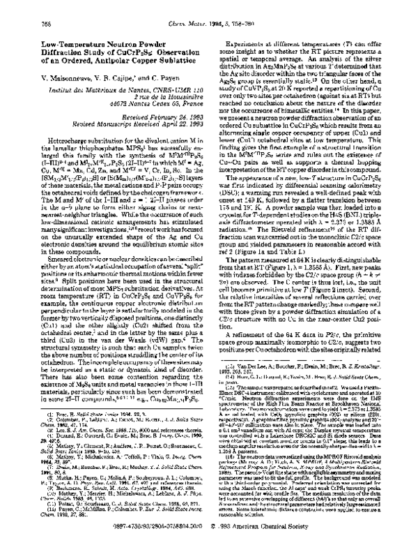 (PDF) Low-temperature neutron powder diffraction study of copper ...