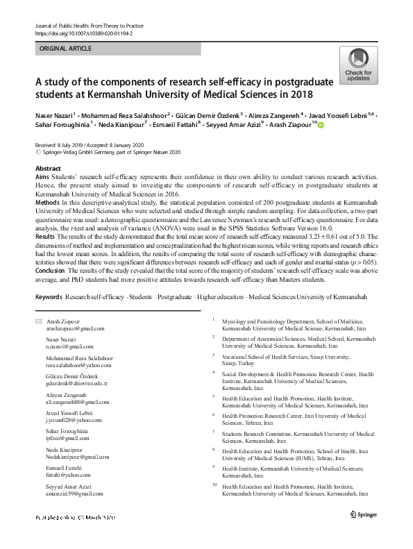 (PDF) A study of the components of research self-efficacy in ...