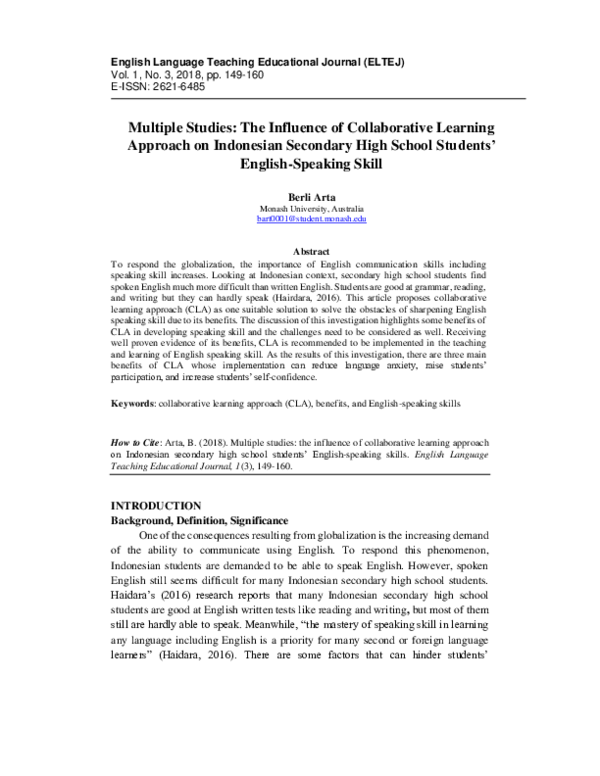 (PDF) Multiple Studies: The Influence of Collaborative Learning ...