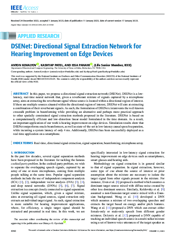 (PDF) DSENet: Directional Signal Extraction Network for Hearing ...