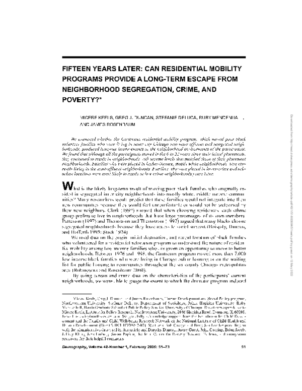 (PDF) Fifteen years later: Can residential mobility programs provide a ...