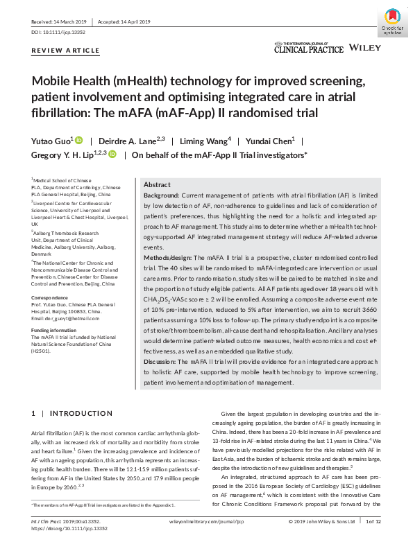 (PDF) Mobile Health (mHealth) technology for improved screening ...