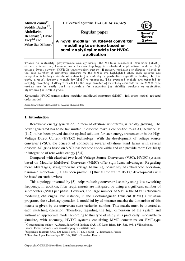 (PDF) A Novel Modular Multilevel Converter Modelling Technique Based on ... (PDF) A Novel Modular Multilevel Converter Modelling Technique Based on ...