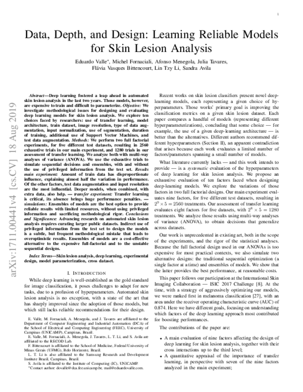 (PDF) Data, depth, and design: Learning reliable models for skin lesion ...