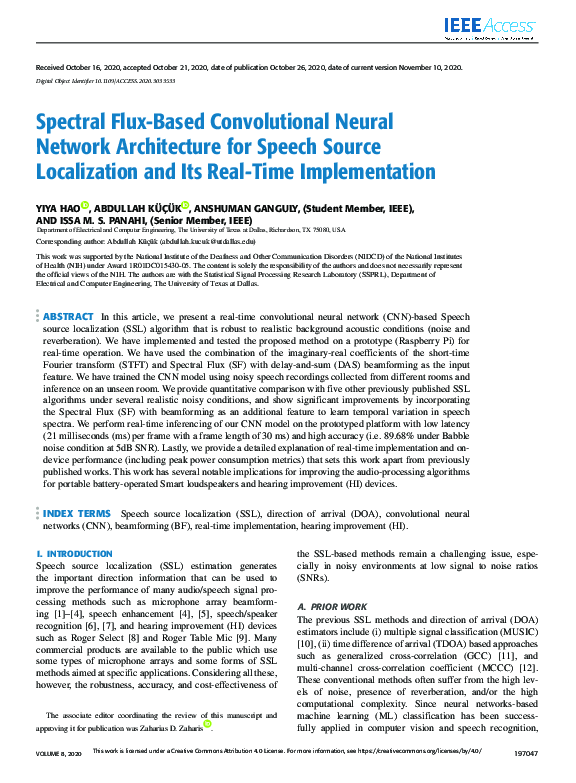 (PDF) Spectral Flux-Based Convolutional Neural Network Architecture for Speech Source ...