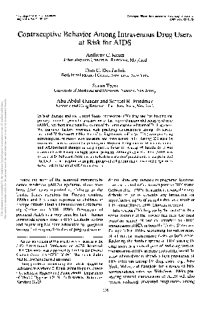 (PDF) Contraceptive behavior among intravenous drug users at risk for AIDS