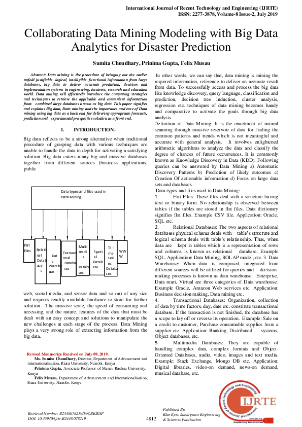(PDF) Collaborating Data Mining Modeling with Big Data Analytics for ...