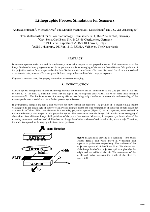(PDF) Lithographic process simulation for scanners