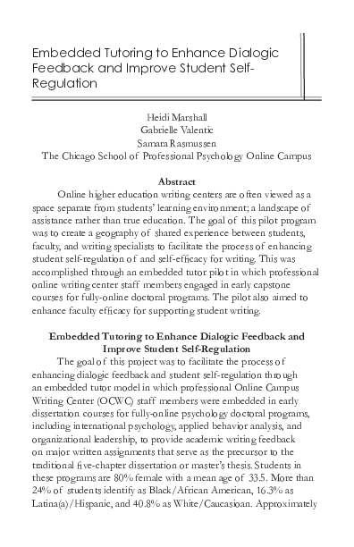 (PDF) Embedded Tutoring to Boost Writing Self-Regulation