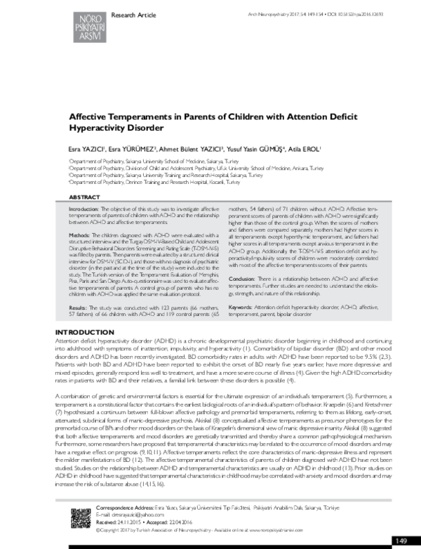 (PDF) Affective Temperaments in Parents of Children with Attention ...