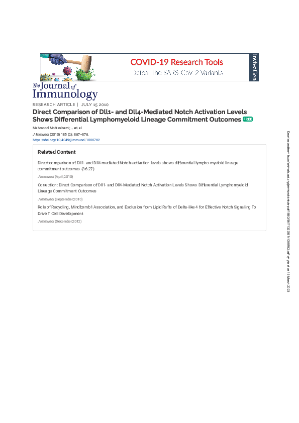 (PDF) Direct Comparison of Dll1- and Dll4-Mediated Notch Activation ...