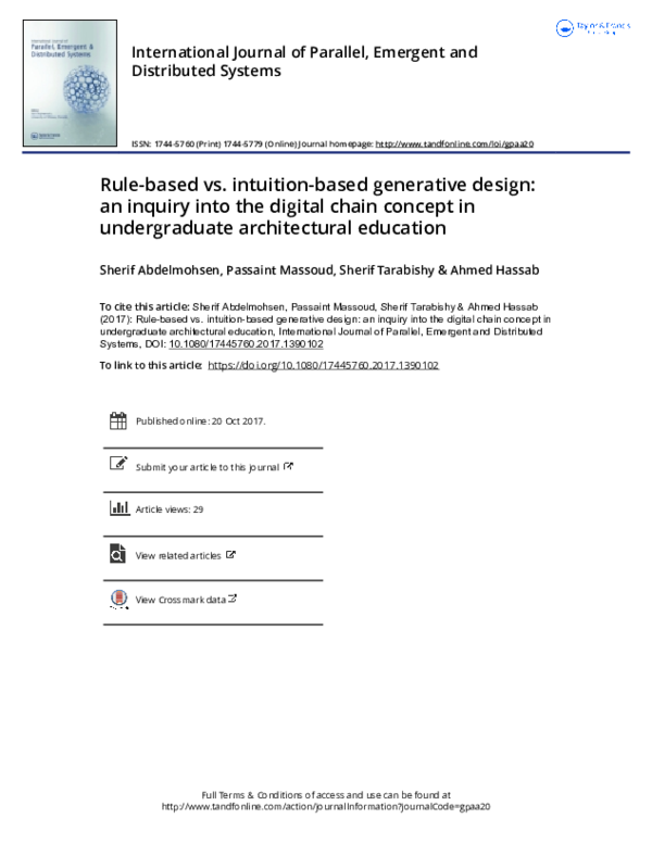 Pdf Rule Based Vs Intuition Based Generative Design An Inquiry Into