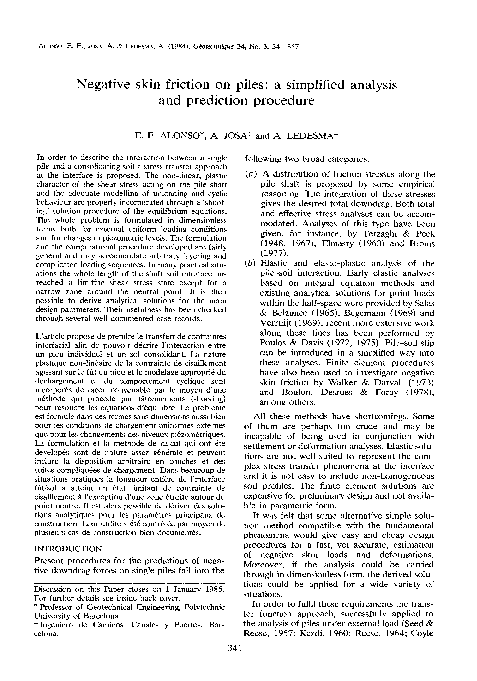 (PDF) Negative skin friction on piles: a simplified analysis and prediction procedure | Alberto ...