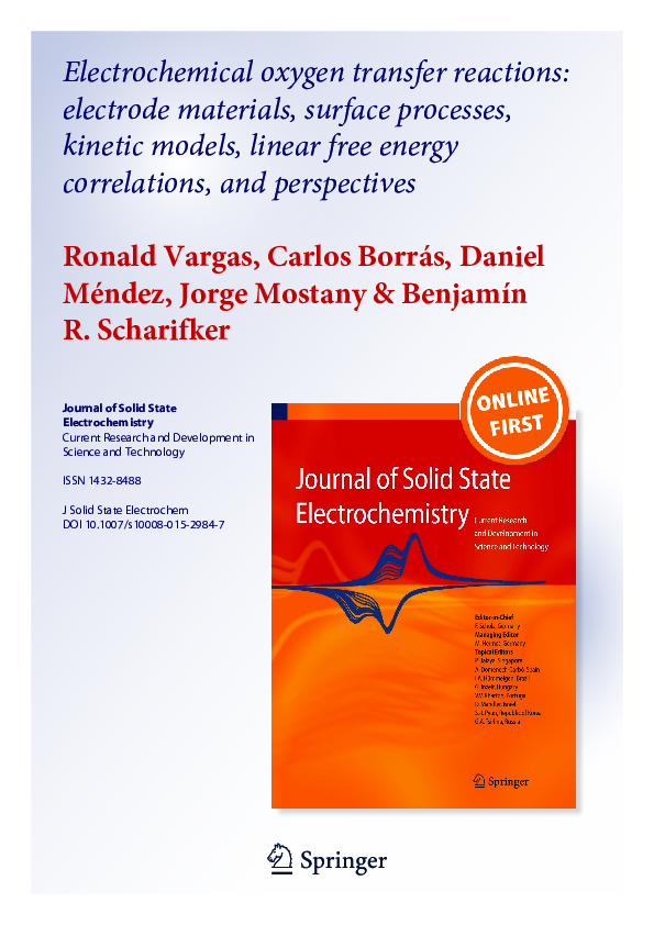 (PDF) Electrochemical oxygen transfer reactions: electrode materials, surface processes, kinetic ...